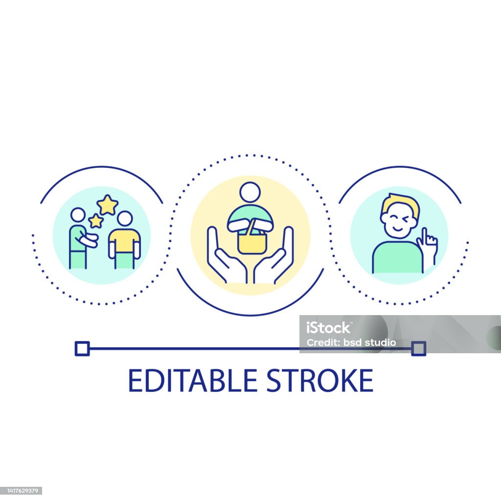 Giving Compliments To Customers Loop Concept Icon Stock Illustration ... Giving Compliments To Customers Loop Concept Icon Stock Illustration ...