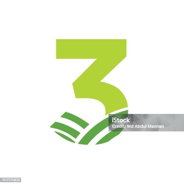 Lettre 3 Logo De Lagriculture Logo Agro Farm Basé Sur Alphabet Pour La