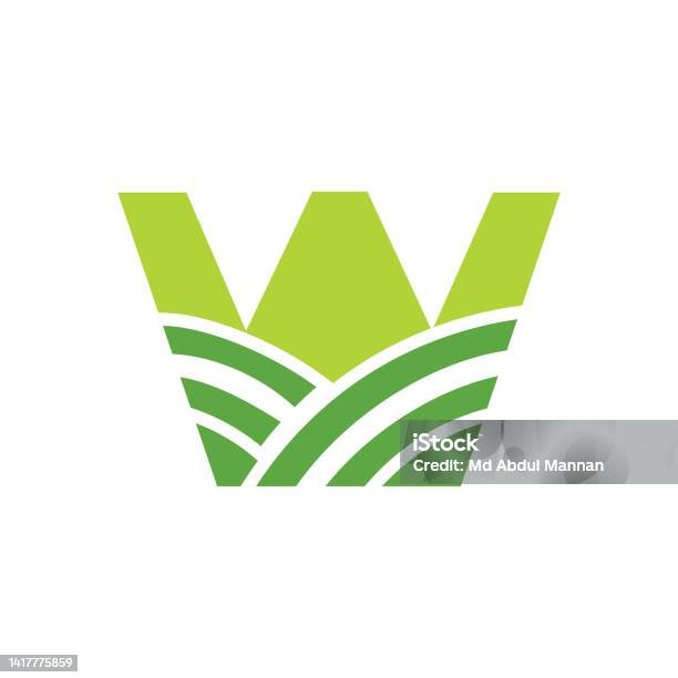 Lettre W Logo De Lagriculture Logo Agro Farm Basé Sur Alphabet Pour La