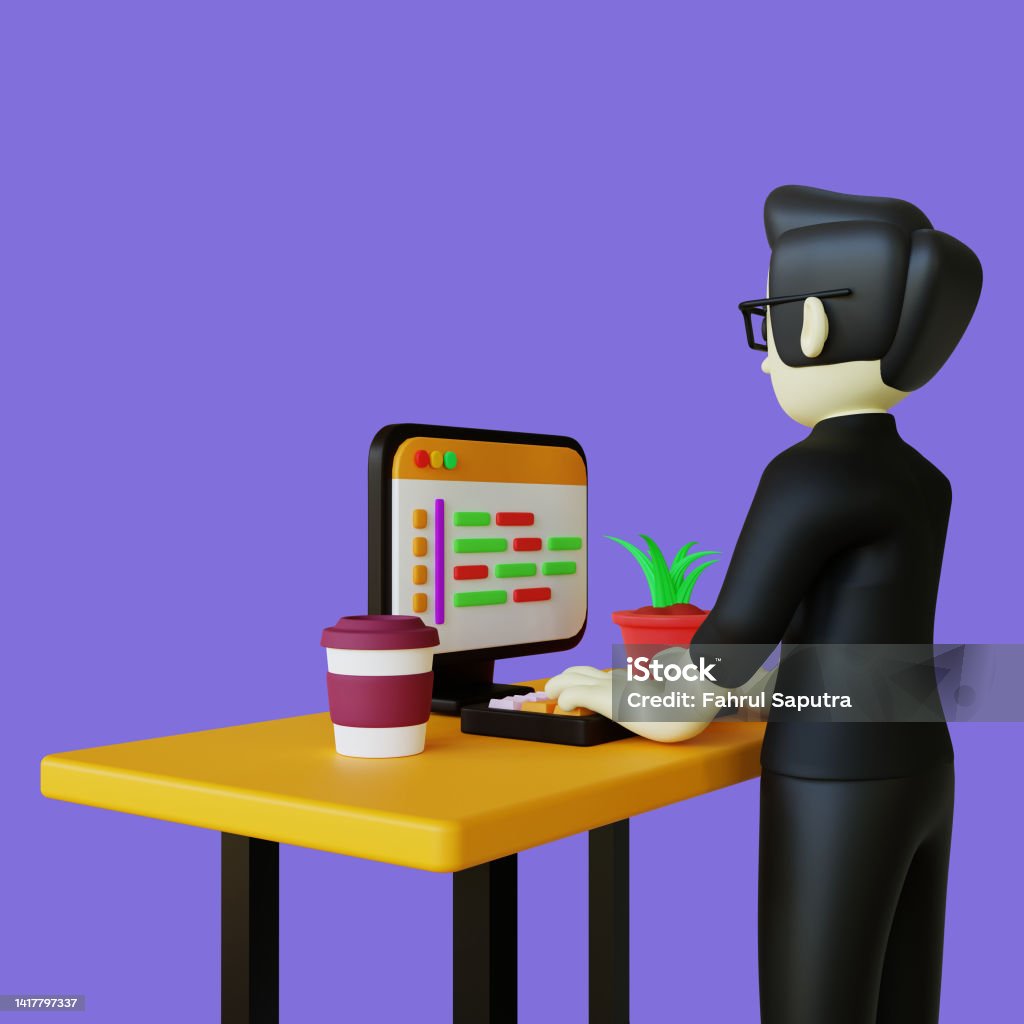 Stylized 3d Website Developer Character Illustration Stock Photo ... Stylized 3d Website Developer Character Illustration Stock Photo ...