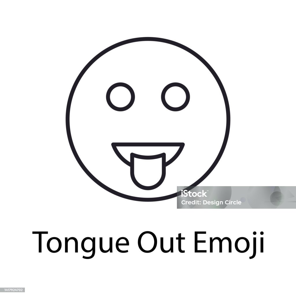 Tongue Out Emoji Contour Vectoriel Icon Design Illustration Symbole