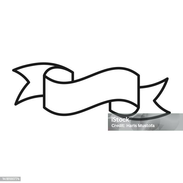 Ribbon Line Art Lineal Ribbons Icon Design Template Vector Illustration