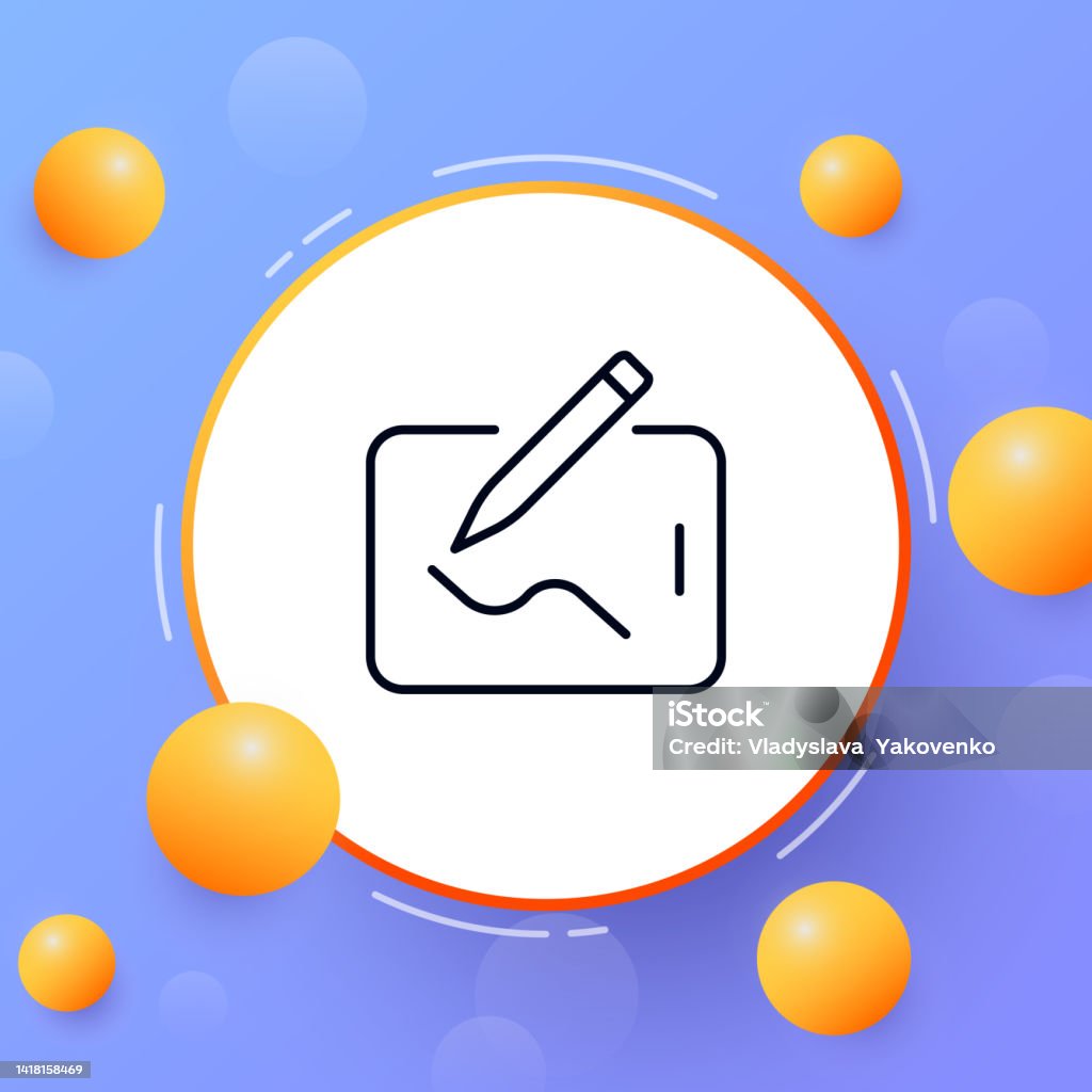 Zeichnen Sie Auf Einem Grafiktablettliniensymbol Kunst Zeichnung ... Zeichnen Sie Auf Einem Grafiktablettliniensymbol Kunst Zeichnung ...
