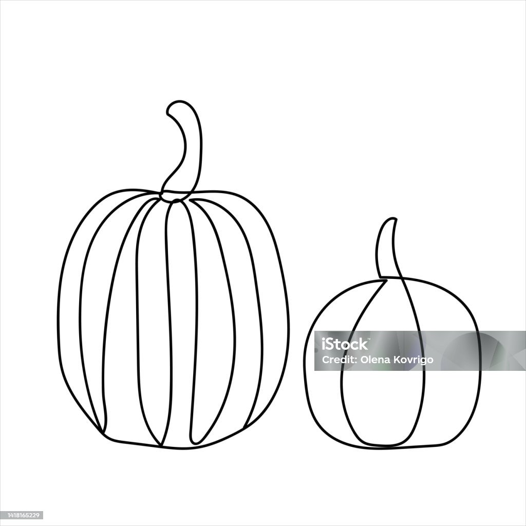 Citrouille De Dessin Au Trait Continu Art Au Trait De Citrouille