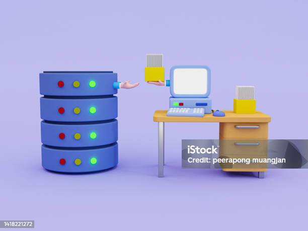 3d Storing Data In A Database Document Security Concept File Backup Information Storage Concept