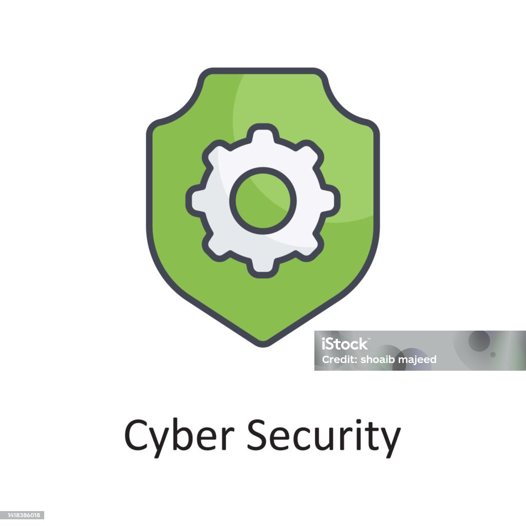 Cyber Security Vector Filled Outline Icon Design Illustration On White Background Eps 10 File