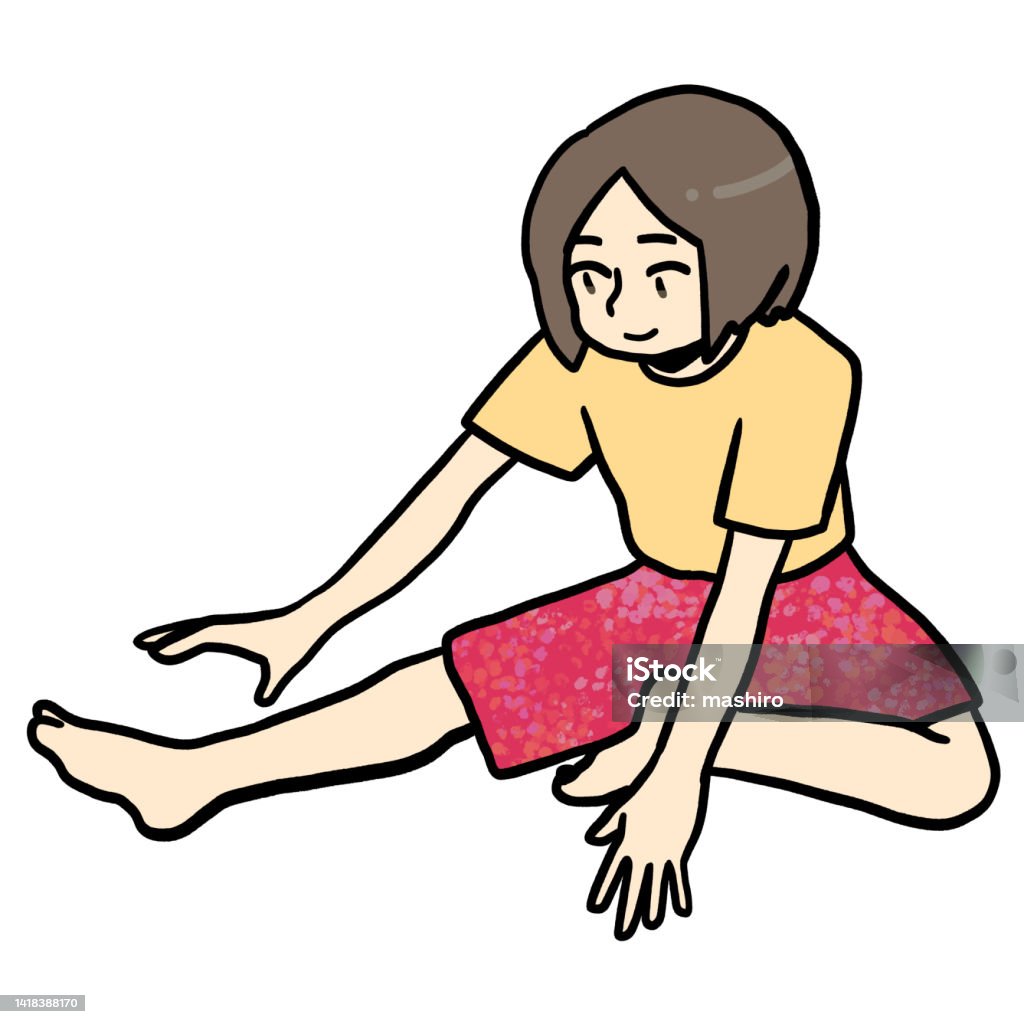 A Woman Who Spreads Her Legs And Stretches Her Legs Stock Illustration