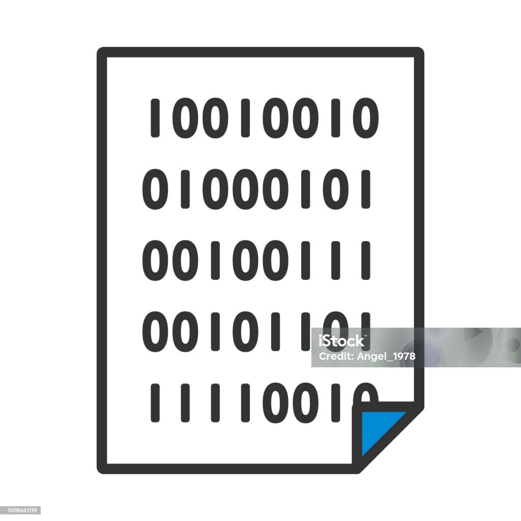 Sheet With Binary Code Icon Stock Illustration Download Image Now