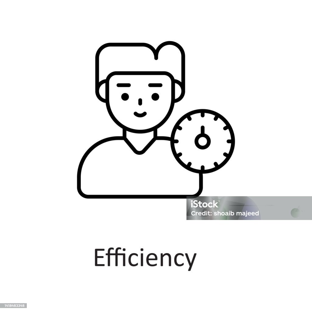 Vecteur Defficacité Contour Icône Illustration De Conception Sur Fond ... Vecteur Defficacité Contour Icône Illustration De Conception Sur Fond ...