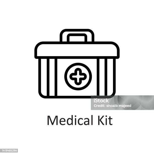 Kit Médical Vecteur Contour Icône Illustration De Conception Sur Fond