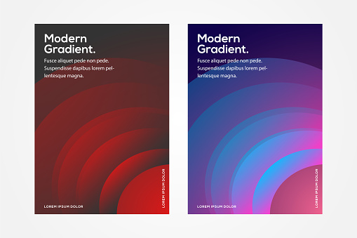 Template Desain Sampul Gradien Modern Abstrak Menggunakan Tata Letak
