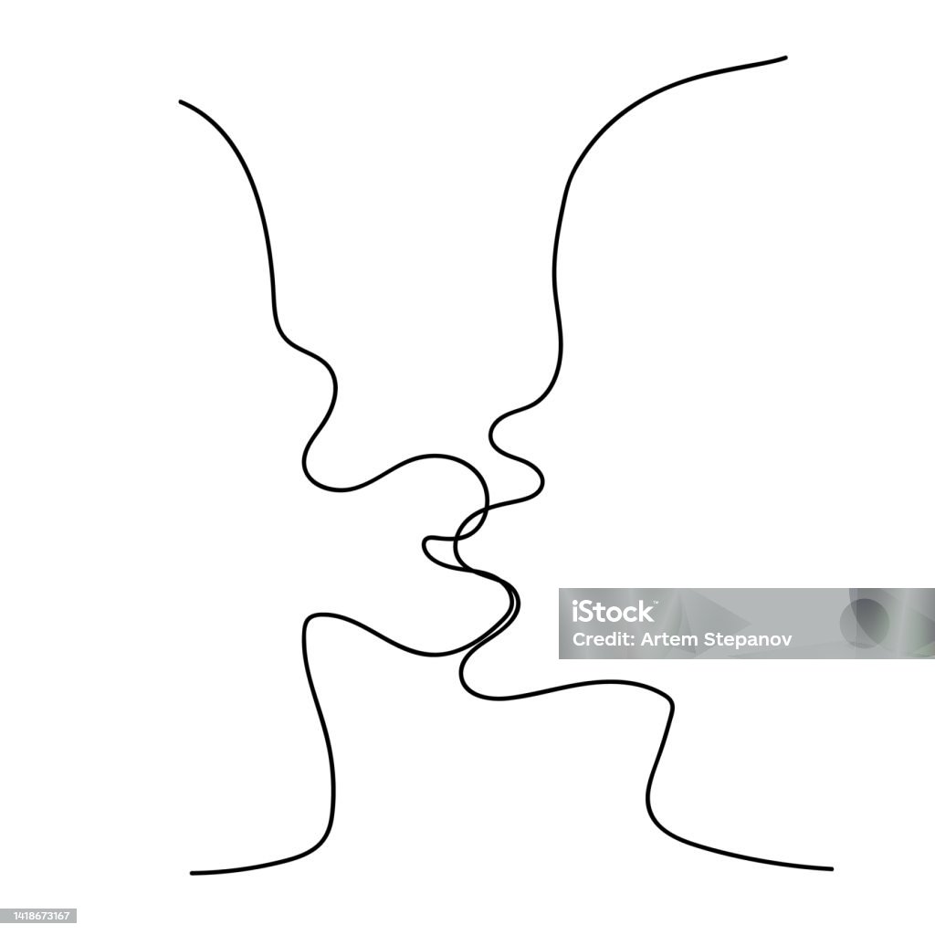 One Line Drawing Woman Face Beauty Female Portrait Stock Illustration