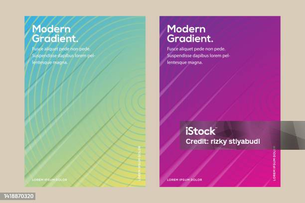 Warna Gradien Modern Abstrak Mencakup Template Desain Flyer Dalam Tata