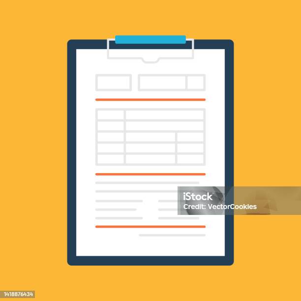 Document Pressepapiers Et Formulaire Illustration Vectorielle Vecteurs