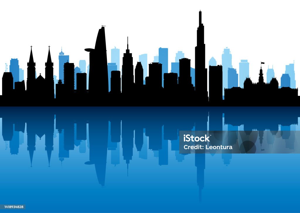 Ho Chi Minh City Skyline Silhouette Stock Illustration Download Image