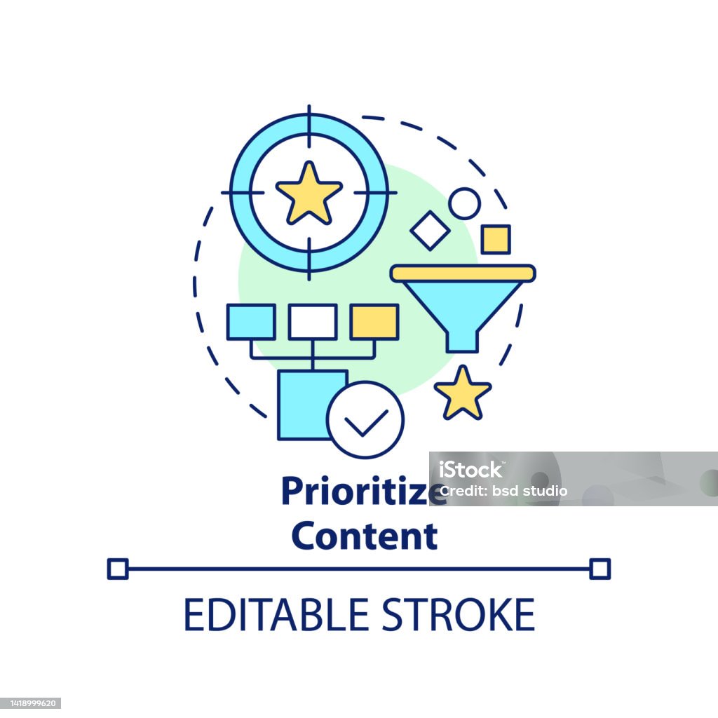 Prioritize Content Concept Icon Stock Illustration - Download Image Now ... Prioritize Content Concept Icon Stock Illustration - Download Image Now ...