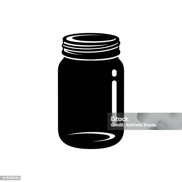 Modèle De Silhouette De Bocal En Verre Mason Conception Dimages Clipart