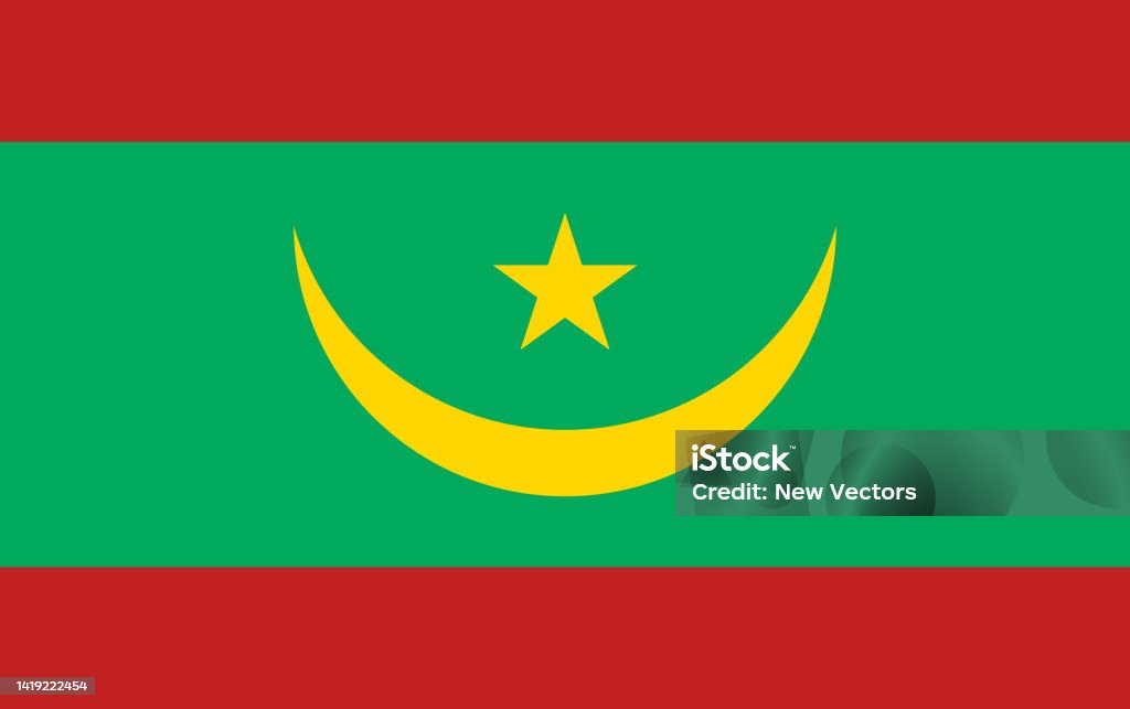 Flag Of The Mauritania Vector Illustration Stock Illustration