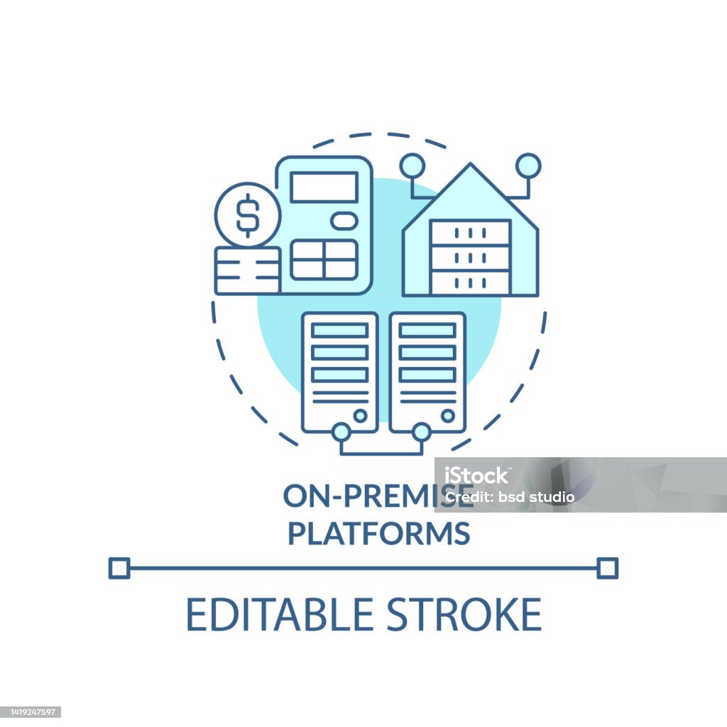On Premise Platforms Turquoise Concept Icon Stock Illustration ... On Premise Platforms Turquoise Concept Icon Stock Illustration ...