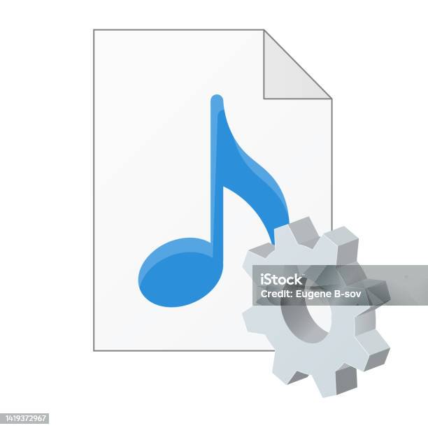 Fichier Audio De Musique Plate Moderne Avec Icône Dengrenage Icône De