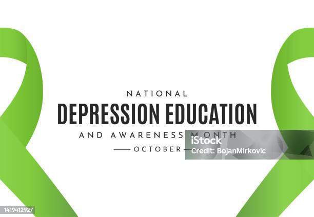 National Depression Education And Awareness Month Poster October Vector ... National Depression Education And Awareness Month Poster October Vector ...