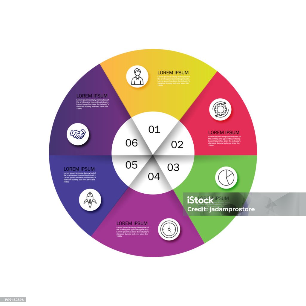 Circle Diagram Vector Infographic Presentation Template Chart 6 Options ... Circle Diagram Vector Infographic Presentation Template Chart 6 Options ...