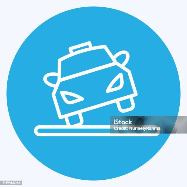 Icône Car Tilt Convient Pour Le Symbole Automobile Style Yeux Bleus