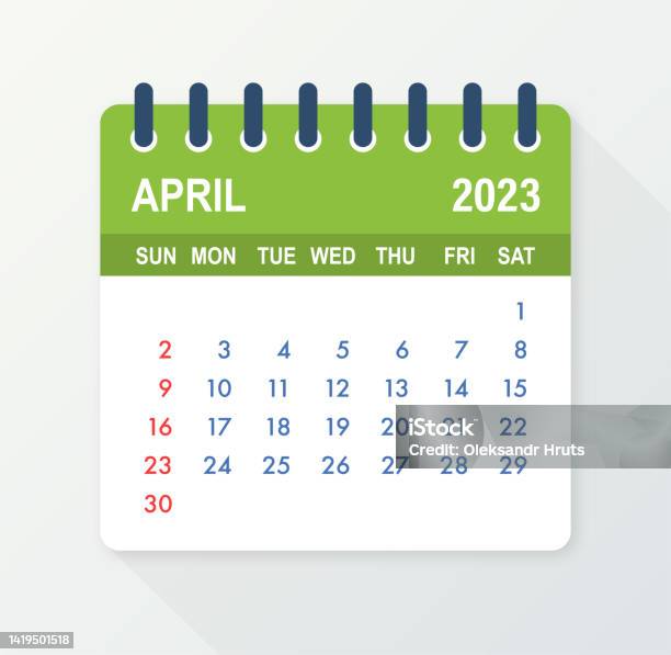 Feuille De Calendrier Davril 2023 Calendrier 2023 Dans Un Style Plat ... Feuille De Calendrier Davril 2023 Calendrier 2023 Dans Un Style Plat ...
