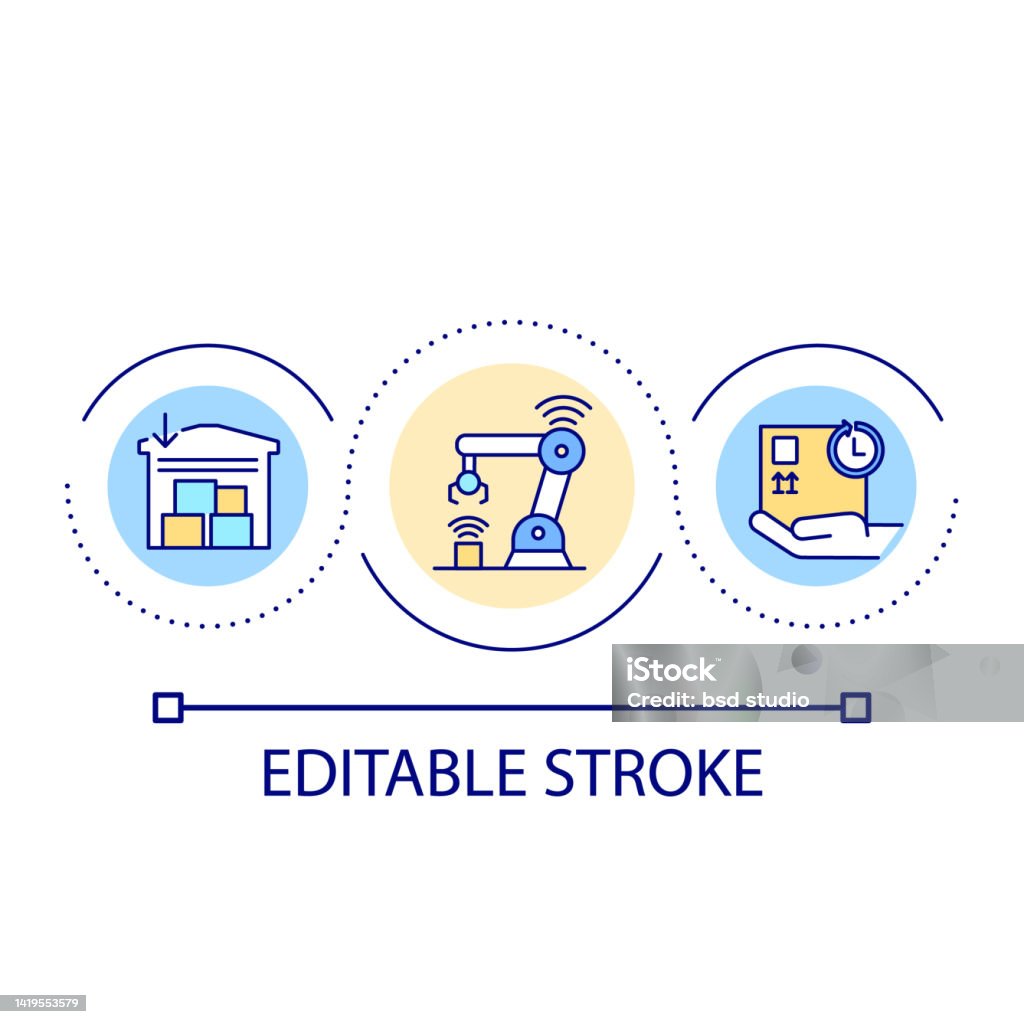 Digitalization Of Industrial Processes Loop Concept Icon Stock ... Digitalization Of Industrial Processes Loop Concept Icon Stock ...