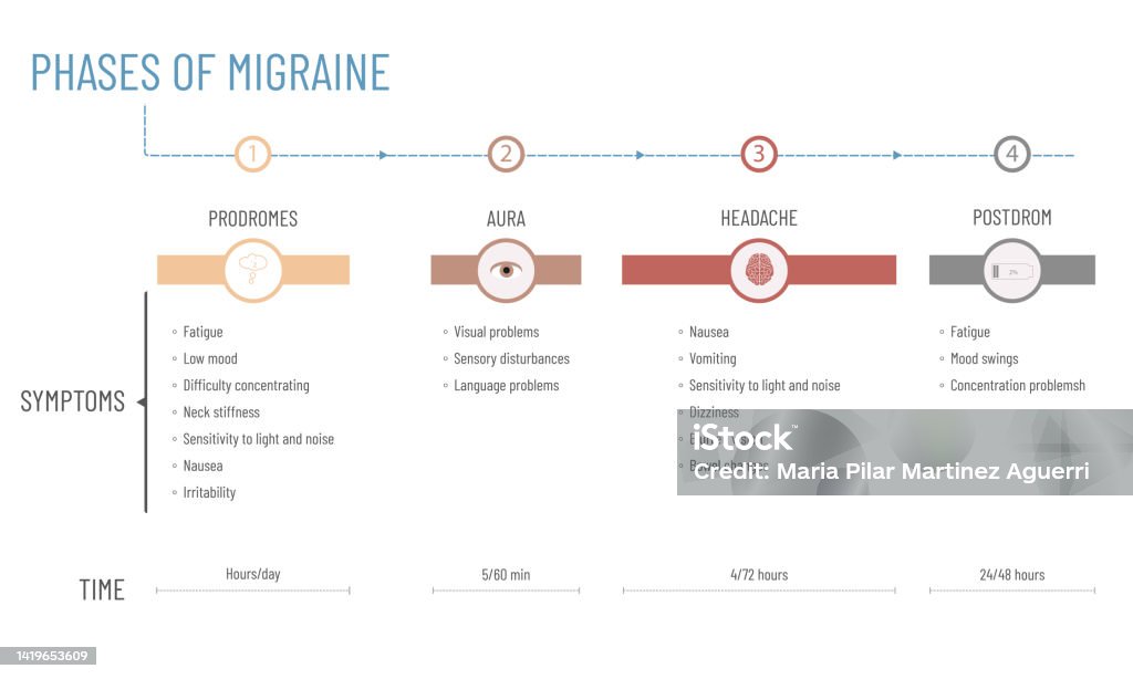 Infographic About The Stages Of A Migraine Duration Of Each Stage And