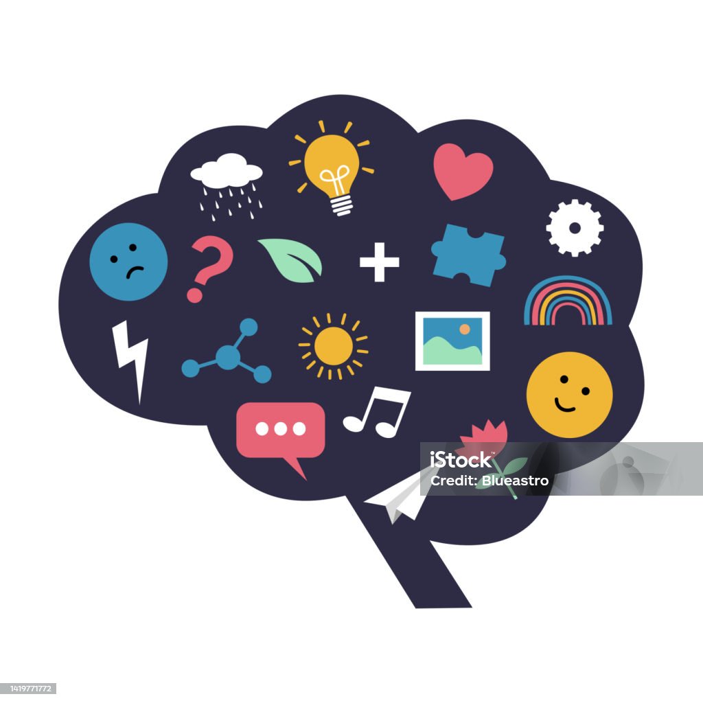 Human Creative Brain Idea Concept Vector Illustration On White ... Human Creative Brain Idea Concept Vector Illustration On White ...