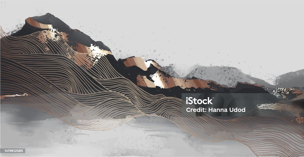 Lanskap Asia Dengan Latar Belakang Abuabu Dan Hitam Ilustrasi Stok ... Lanskap Asia Dengan Latar Belakang Abuabu Dan Hitam Ilustrasi Stok ...