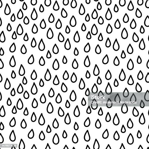 Fond Sans Soudure Vecteur Goutte De Pluie Illustration Dessinée À La