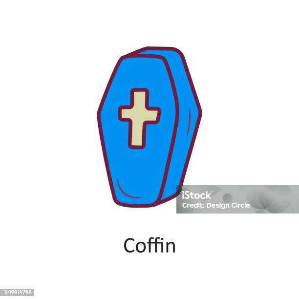 Contour Rempli De Vecteur De Cercueil Illustration De Conception Dicône