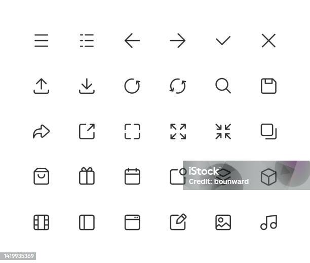 Part 1 Of 4 User Interface Line Icons Editable Stroke Stock