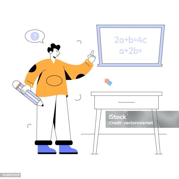 Unduh Ilustrasi Datar Premium Kuliah Matematika Ilustrasi Stok Unduh