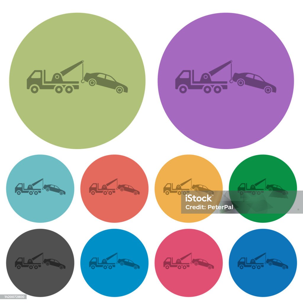 Car Towing Color Darker Flat Icons Stock Illustration - Download Image ... Car Towing Color Darker Flat Icons Stock Illustration - Download Image ...
