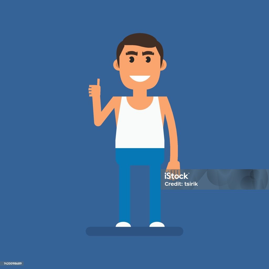 Ilustración de Hombre Gordo Mostrando Pulgares Hacia Arriba Y Sonriendo ... Ilustración de Hombre Gordo Mostrando Pulgares Hacia Arriba Y Sonriendo ...