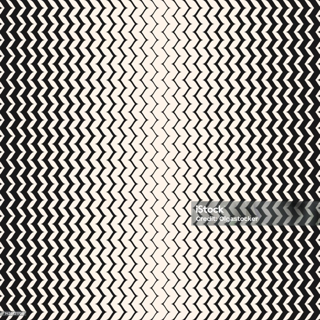 Vector Halftone Seamless Pattern Vertical Zig Zag Lines Background