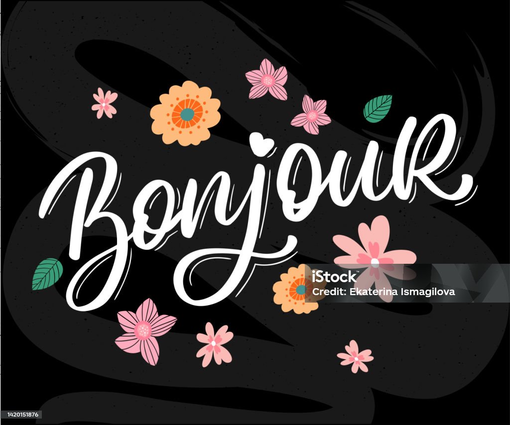 Bonjour Paris Phrase Vector Lettering Calligraphy Brush Chalkboard ... Bonjour Paris Phrase Vector Lettering Calligraphy Brush Chalkboard ...