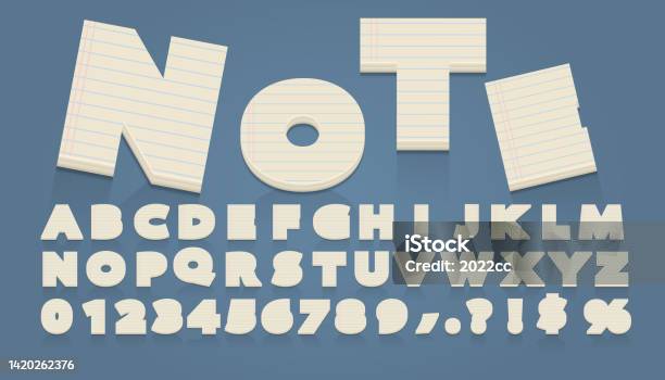 Ensemble De Lettres De Chiffres Et De Symboles De Lalphabet Styles Note
