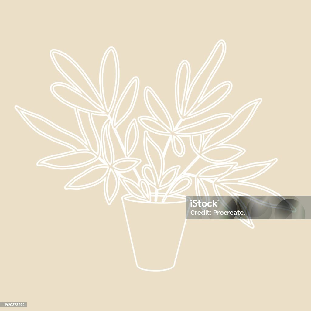 Vetores De Desenho Contínuo De Uma Linha De Uma Flor Em Um Vaso Bela
