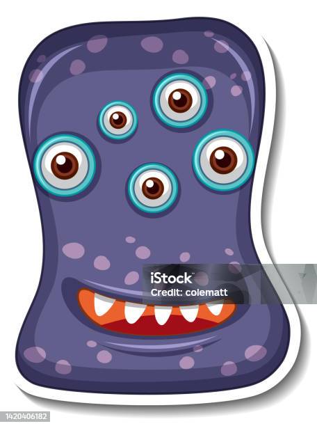 Modèle Dautocollant Avec Un Personnage De Dessin Animé De Monstre