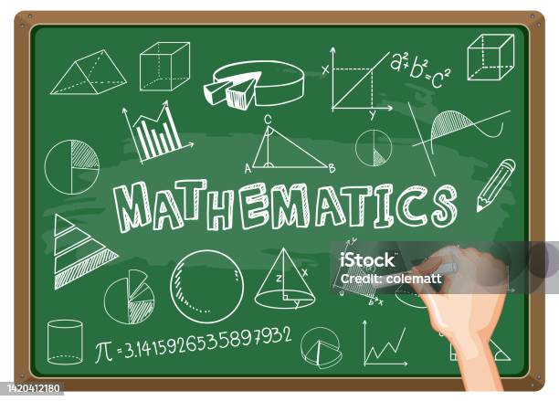 Menulis Rumus Matematika Dengan Tangan Di Papan Tulis Ilustrasi Stok