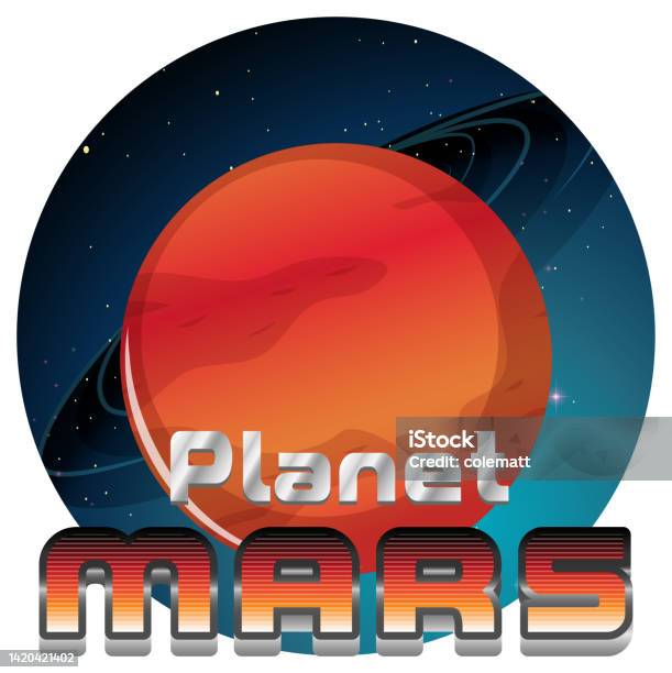 Ilustración de Diseño Del Logotipo De La Palabra Planeta Marte Con El ... Ilustración de Diseño Del Logotipo De La Palabra Planeta Marte Con El ...