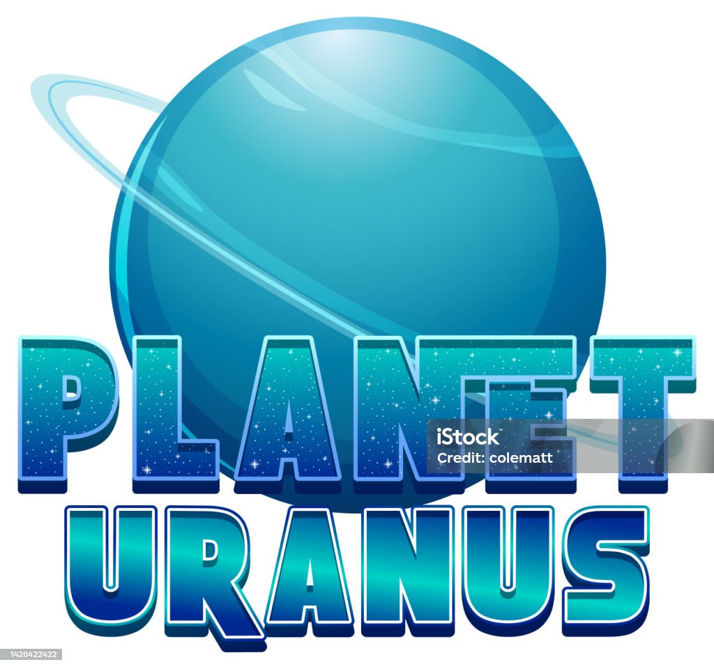 Ilustración de Diseño Del Logotipo De La Palabra Planeta Urano Con El ... Ilustración de Diseño Del Logotipo De La Palabra Planeta Urano Con El ...