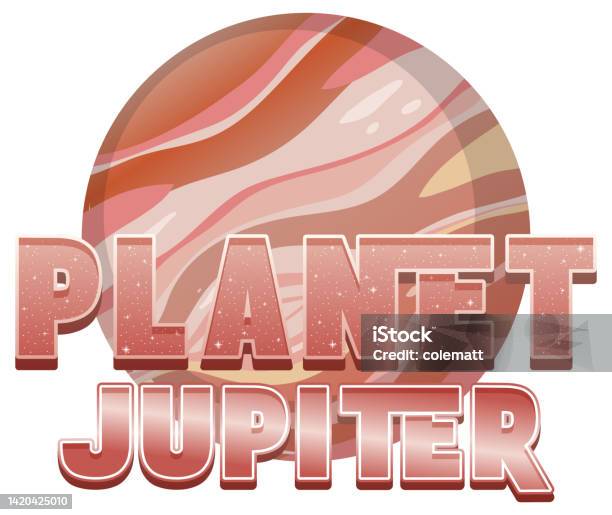 Ilustración de Diseño Del Logotipo De La Palabra Planeta Júpiter Con El ... Ilustración de Diseño Del Logotipo De La Palabra Planeta Júpiter Con El ...