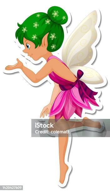 Cute Angel Cartoon Character Sticker Stock Illustration Download