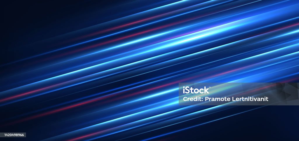 Teknologi Abstrak Futuristik Bersinar Biru Dan Merah Cahaya Garis