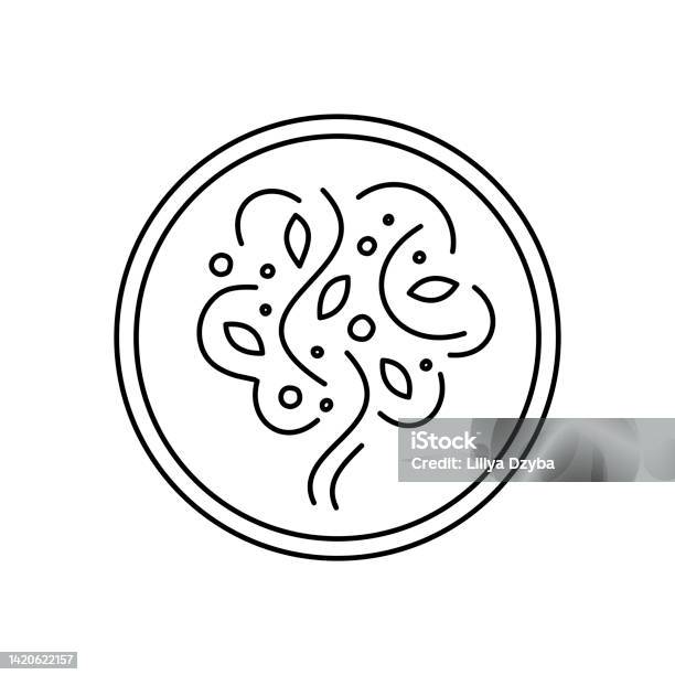 Logo Vectoriel Darbre Dans Un Cercle Sur Fond Blanc Arbre Stylisé